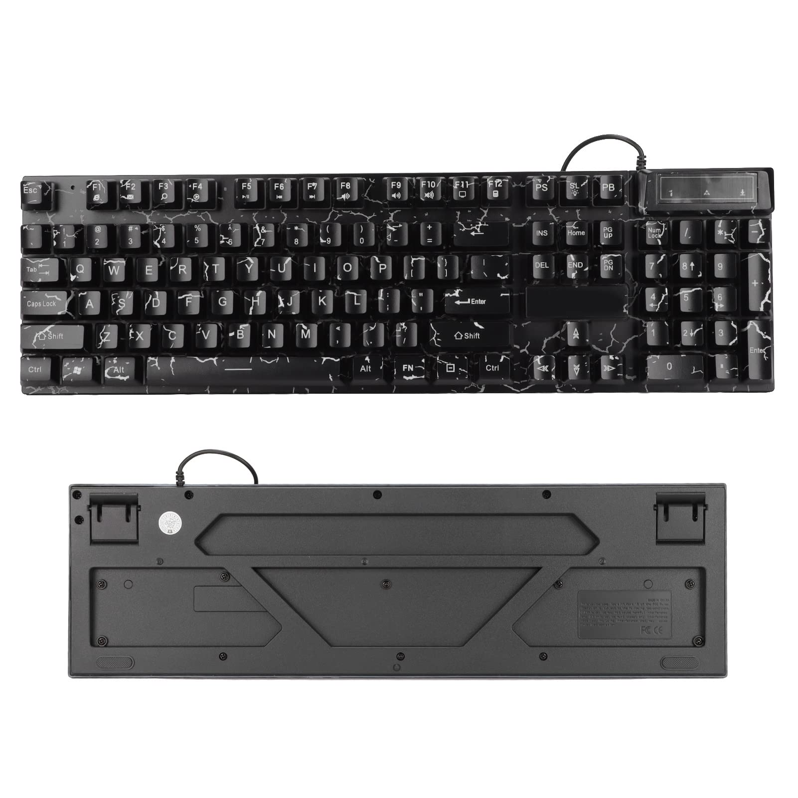Acogedor USB Wired Mechanical Gaming Keyboard, 104 Keys RGB Colorful Lighting Portable Mechanical Keyboard with Suspended Keycaps for PC Computer Gamer