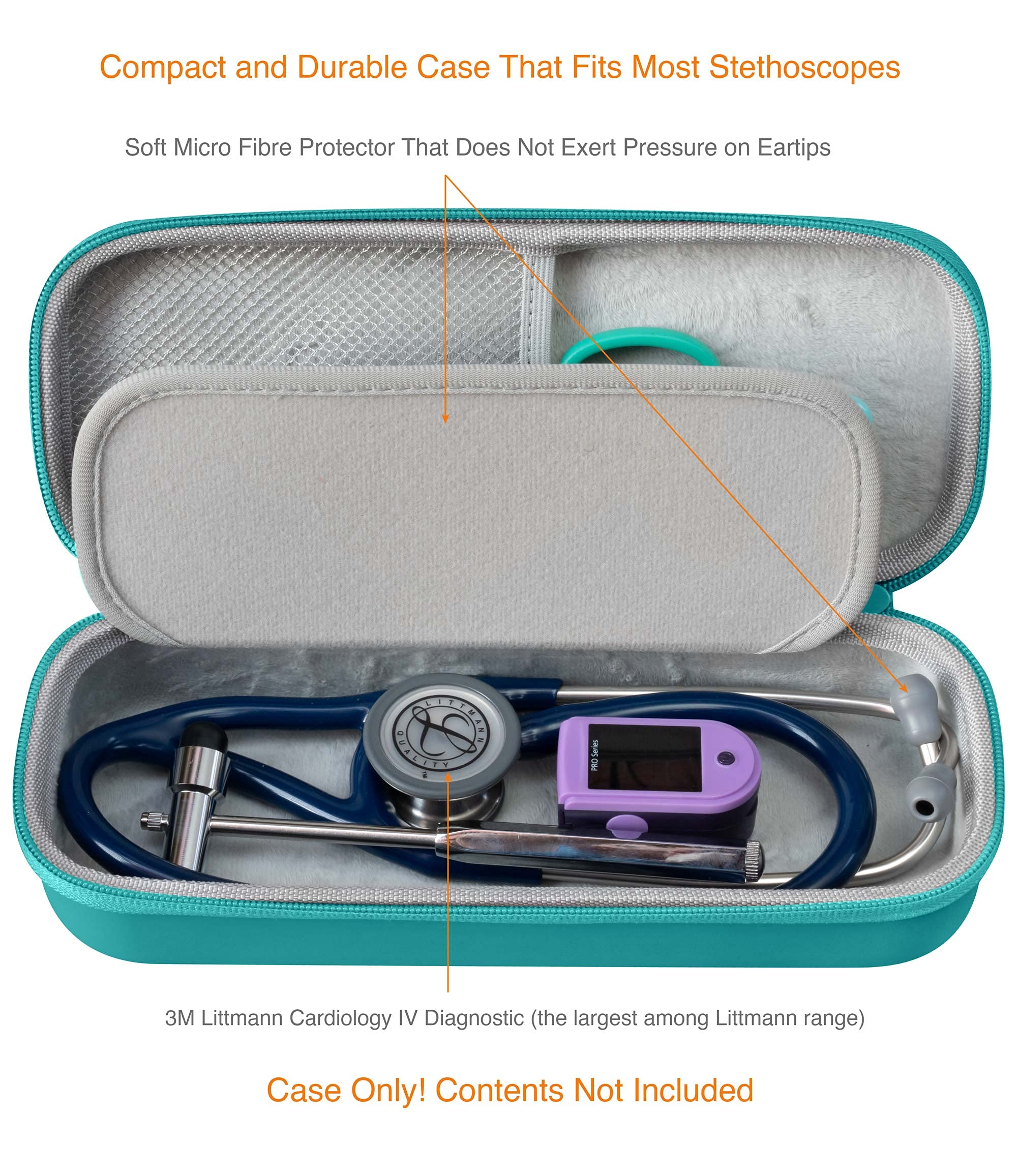 ButterFox Stethoscope Case For Nurses with Divider and ID Slot for Littmann Classic III, Cardiology IV Diagnostic, MDF and More Stethoscopes, Pocket for Nurse Accessories (Teal Green)