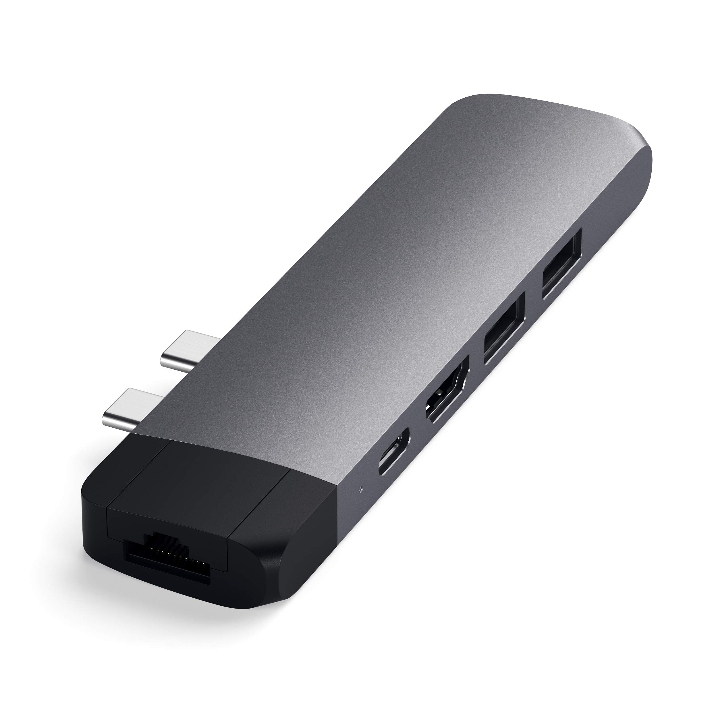 Satechi Type-C Pro Hub Adapter with Ethernet - 4K HDMI, USB-C PD, Gigabit Ethernet, USB 3.0, Micro SD Card Slot - for M2/ M1 MacBook Pro/Air (Space Gray)