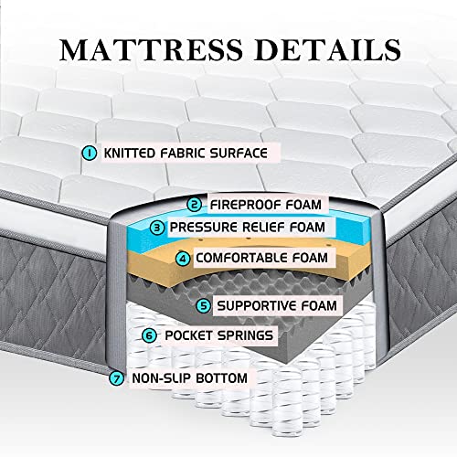 CHEVNI Full Mattress, 10 inch Hybrid Mattress with Gel Memory Foam,Motion Isolation Individually Wrapped Pocket Coils, Euro Top Design Full Size Mattresses