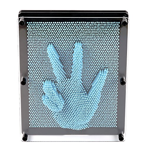 E-FirstFeeling 3D Pin Art Toy Extra Large 10" X 8" Pin Art Board Pin Impression Sculpture Toy for Kids Adults Hand Mold Board Toy - Light Blue