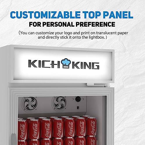 KICHKING 10.9 Cu.ft Merchandiser Refrigerator, 35~46β, 23.6" W Glass Door Upright Display Refrigerator, Light Box Beverage Cooler, LED Lighting, Drink Fridge-Silver, for Restaurant Grocery Stores
