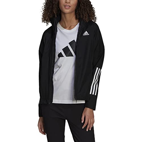 adidas Women's Plus Size BSC 3-Stripes Rain.rdy Jacket, Black, 4X