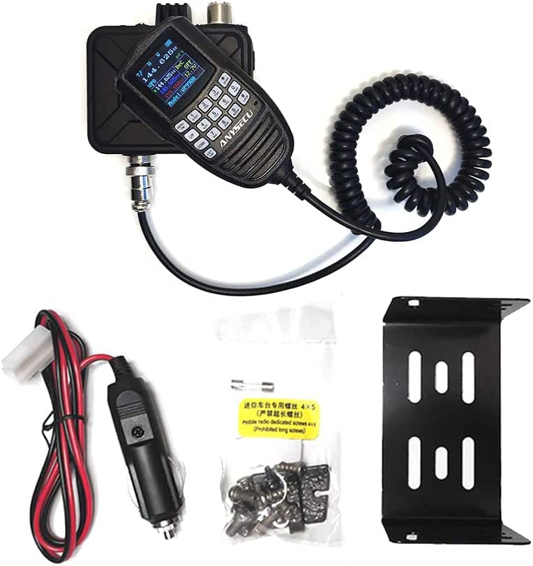 Anysecu WP-9900 Mini Mobile Radio 25W 200 Channels UHF VHF Dual Band Car Base Radio with Programming Cable