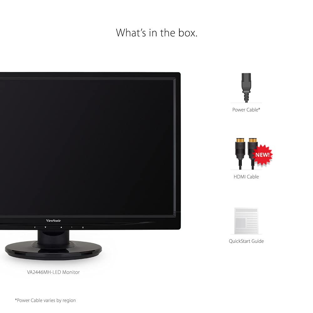 ViewSonic VA2446MH-LED 24in 1080p LED Monitor HDMI, VGA (Renewed)