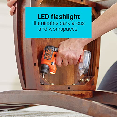 BLACK+DECKER LightDriver 4V MAX* Cordless Screwdriver with Storage PAK (BDCSFS30C)