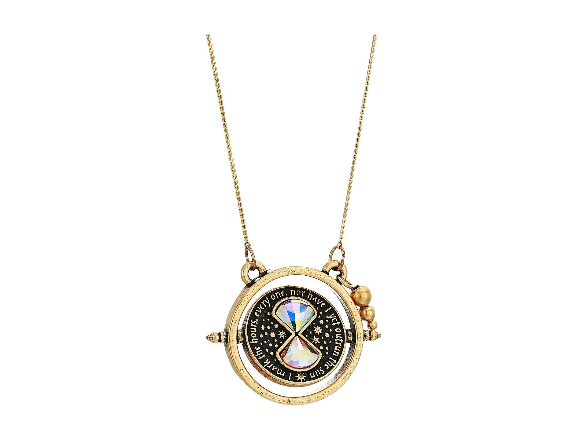 Alex and Ani Women's Brass Harry Potter Time Turner Spinner 32 inch Necklace, Rafaelian Gold