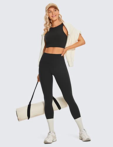 CRZ YOGA Butterluxe High Waisted Capris Workout Leggings for Women 23'' - Lounge Leggings Buttery Soft Yoga Pants Black Medium