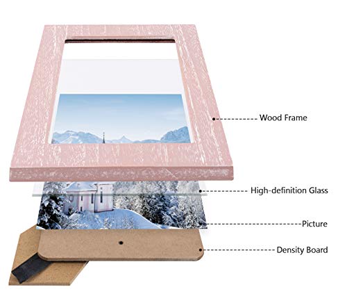 eletecpro 4x6 Picture Frame Set of 4 - Wooden Designs Wall Decor - Table Top & Wall Mount Photo Frame - Vertical & Horizontal - Rustic Home Décor Picture Frames