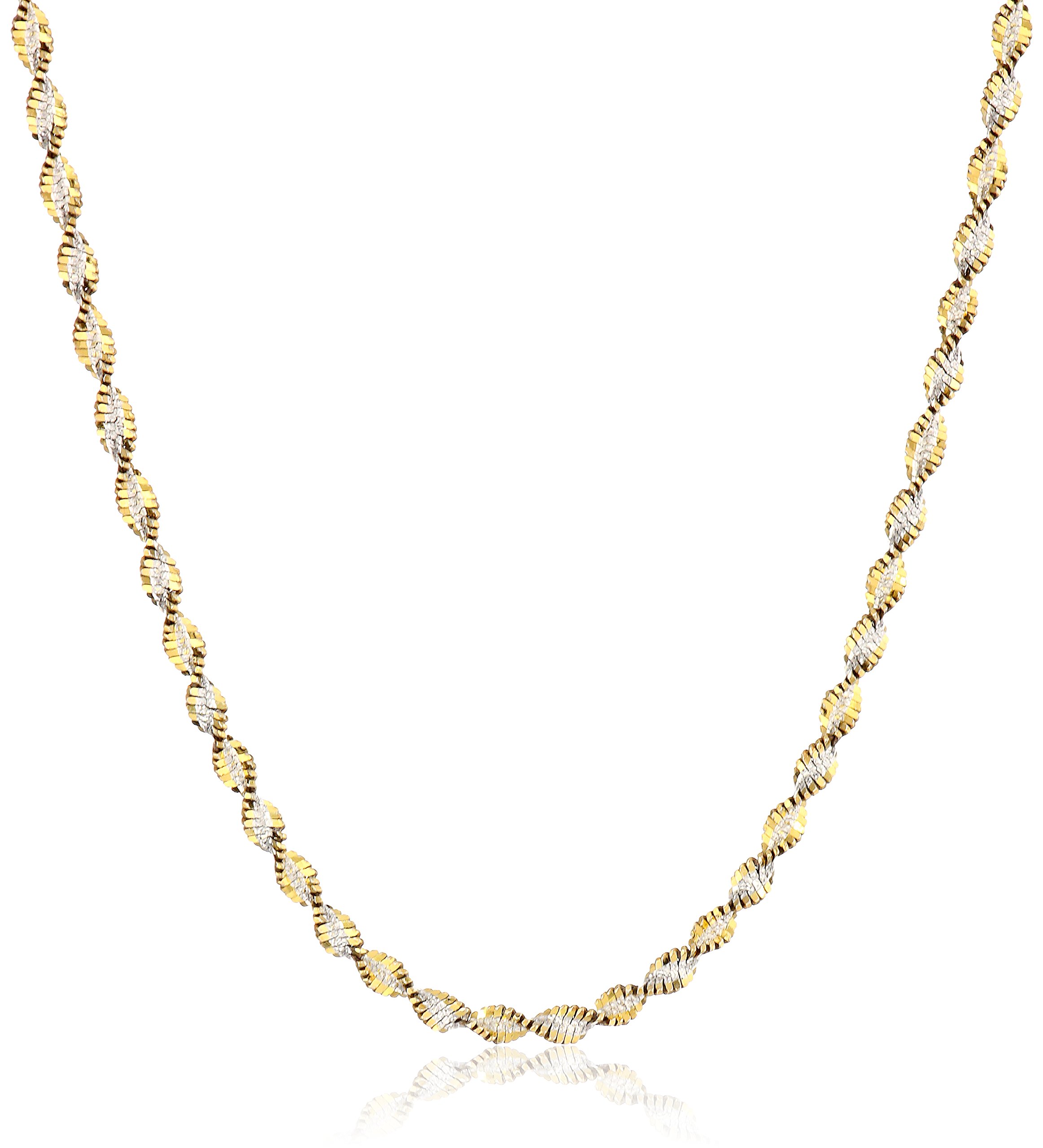 Amazon Essentials Sterling Silver 18k Gold Two Tone 2.3mm Twisted Butterfly Chain Necklace, 24", (previously Amazon Collection)