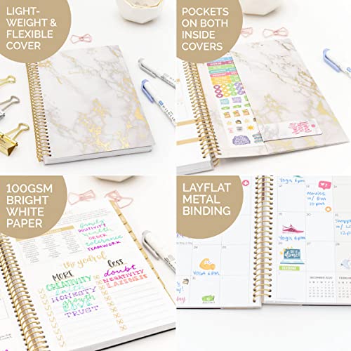 bloom daily planners 2023 Calendar Year Day Planner (January 2023 - December 2023) - 5.5β x 8.25β - Weekly/Monthly Agenda Organizer Book with Stickers & Bookmark - Marble