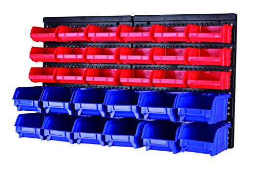 Plastic Storage Drawers – 42 Compartment Organizer – Desktop or Wall Mount Container, 10 Targets & MaxWorks 80694 30-Bin Wall Mount Parts Rack/Storage