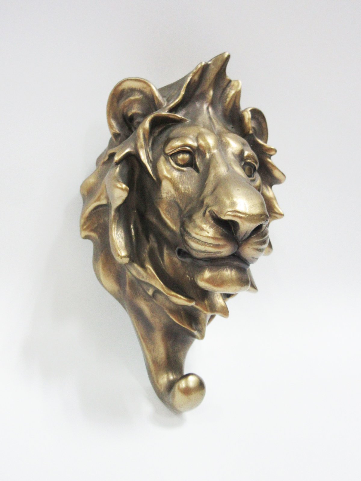 Pacific Giftware Wild Animal Head Single Wall Hook Hanger Animal Shape Rustic Faux Bronze Decorative Wall Sculpture (Lion)