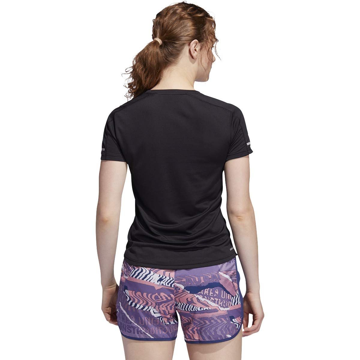 adidas Women's Run 3-Stripes Tee Black Small