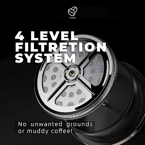 French Press Coffee and Tea Maker(34oz),304 Stainless Steel Coffee Press with 4 Filters Screen-100% No Residue -German Heat-Resistant Borosilicate Glass- BPA FREE -Dishwasherable,Copper