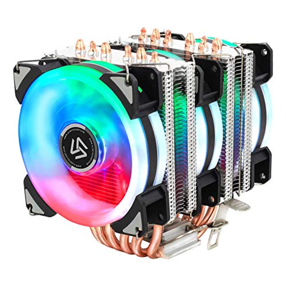 ALSEYE CPU Cooler, 90mm RGB CPU Fan 6 Heatpipes CPU Air Cooler 4 Pin Computer CPU Cooling Fan Radiator for Intel & AMD Motherboard CPU Cooling Easy Installation