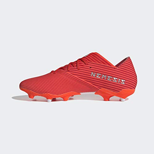 adidas Men's Nemeziz 19.2 Firm Ground Soccer Shoe, Active Red/Silver Metallic/Solar Red, 10 M US