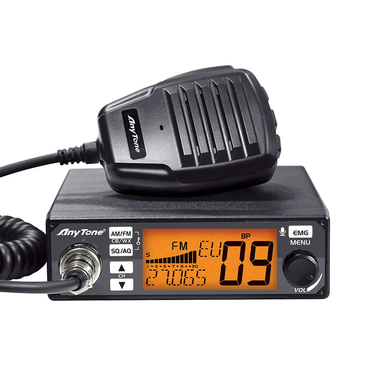 AnyTone AT-500M II CB Radio for Truck, 12V Mobile Transceiver with NRC, VOX, AM/FM, PA, WX, Emergency Channels, Output Power 4W, CTCSS/DCS, Talkback and 7 Color Display