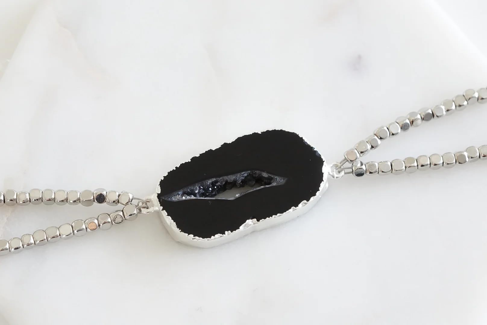 Agate Collection - Silver Slate Bracelet