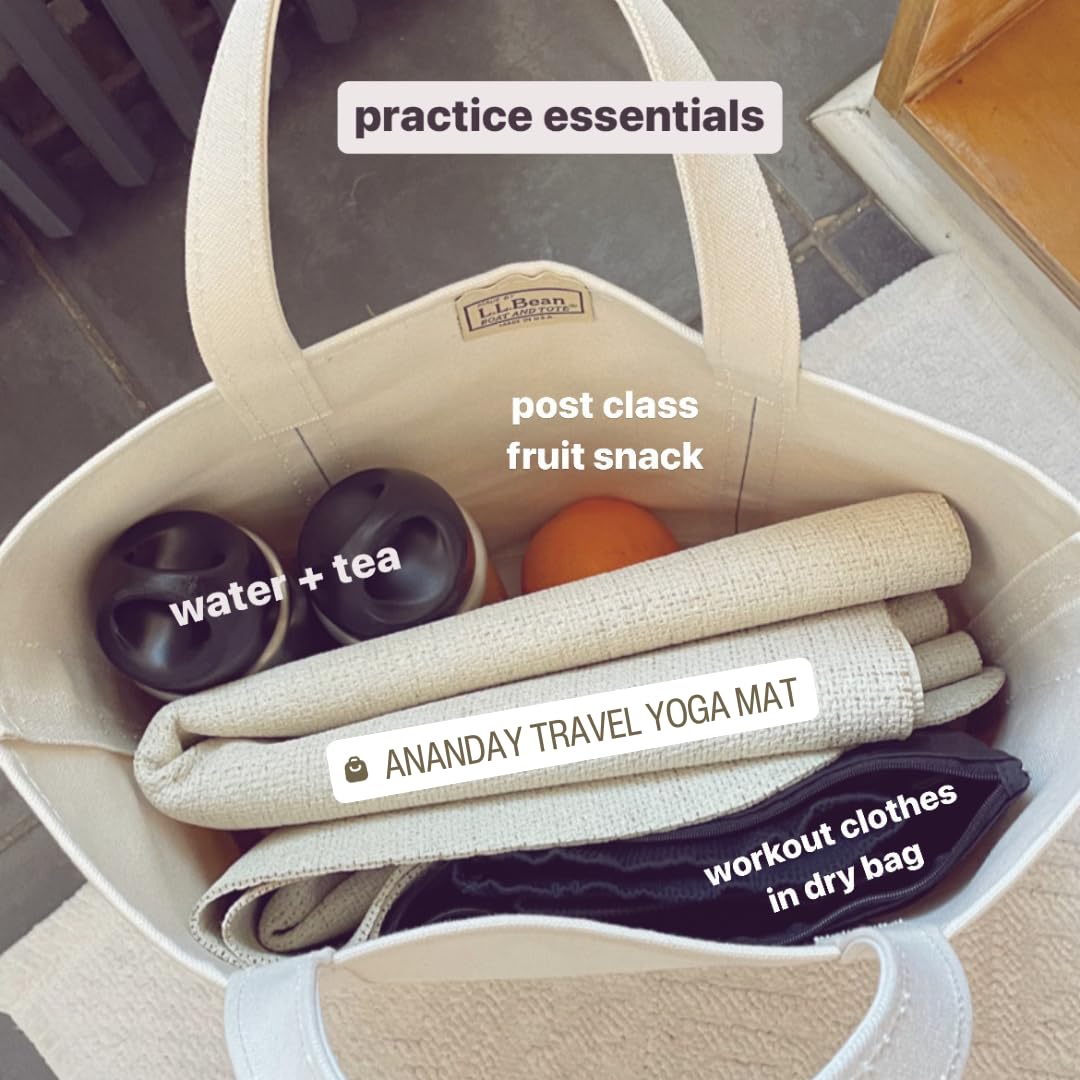 Ananday Travel Yoga Mat 2mm Thin β Lightweight, Foldable, Ultra Portable, Plastic-Free, Non-Slip, Non-Toxic, Plant-Based, Sustainable, Supportive and Carbon Neutral β Trees for Every Mat