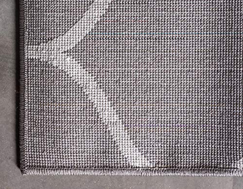 Unique Loom Trellis Frieze Collection Area Rug - Rounded (4' 1" x 6' 1", Dark Gray/ Ivory)