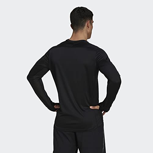 adidas Men's Own The Run Long Sleeve Tee, Black/Black, Large