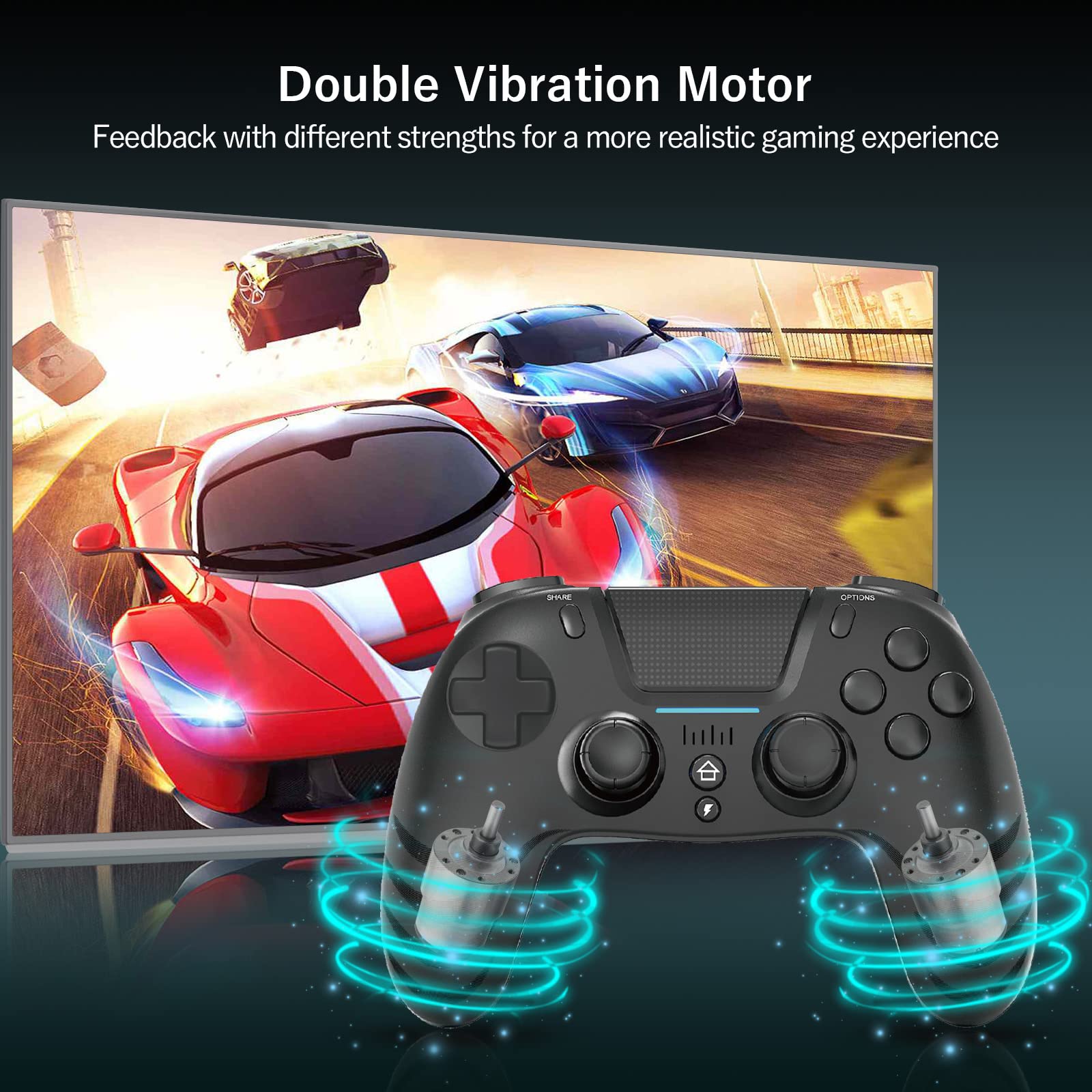 Agelkvoy Wireless Controller for PS-4, Game Controller Compatible with PS-4/Slim/Pro/PC, Wireless Pro Controller Gamepad for PS-4 with Dual Shock/6-Axis Sensor/Touchpad/3.5mm Headphone Jack