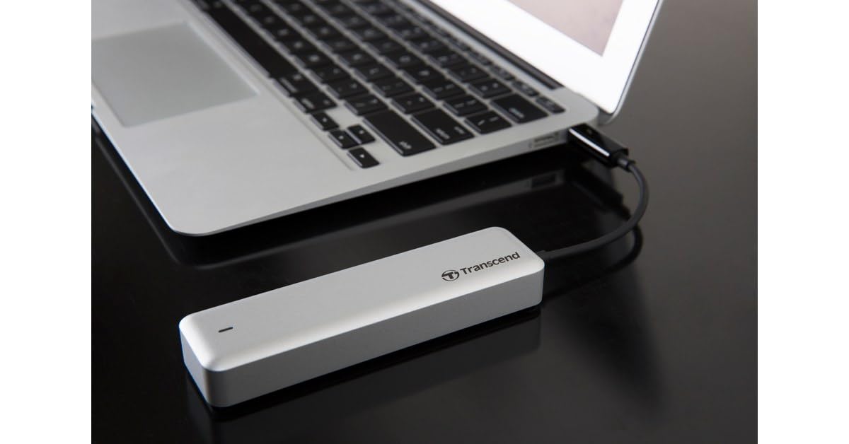 Transcend 960GB JetDrive 825 Thunderbolt Ahci PCIe Portable SSD Solid State Drive TS960GJDM825, Black