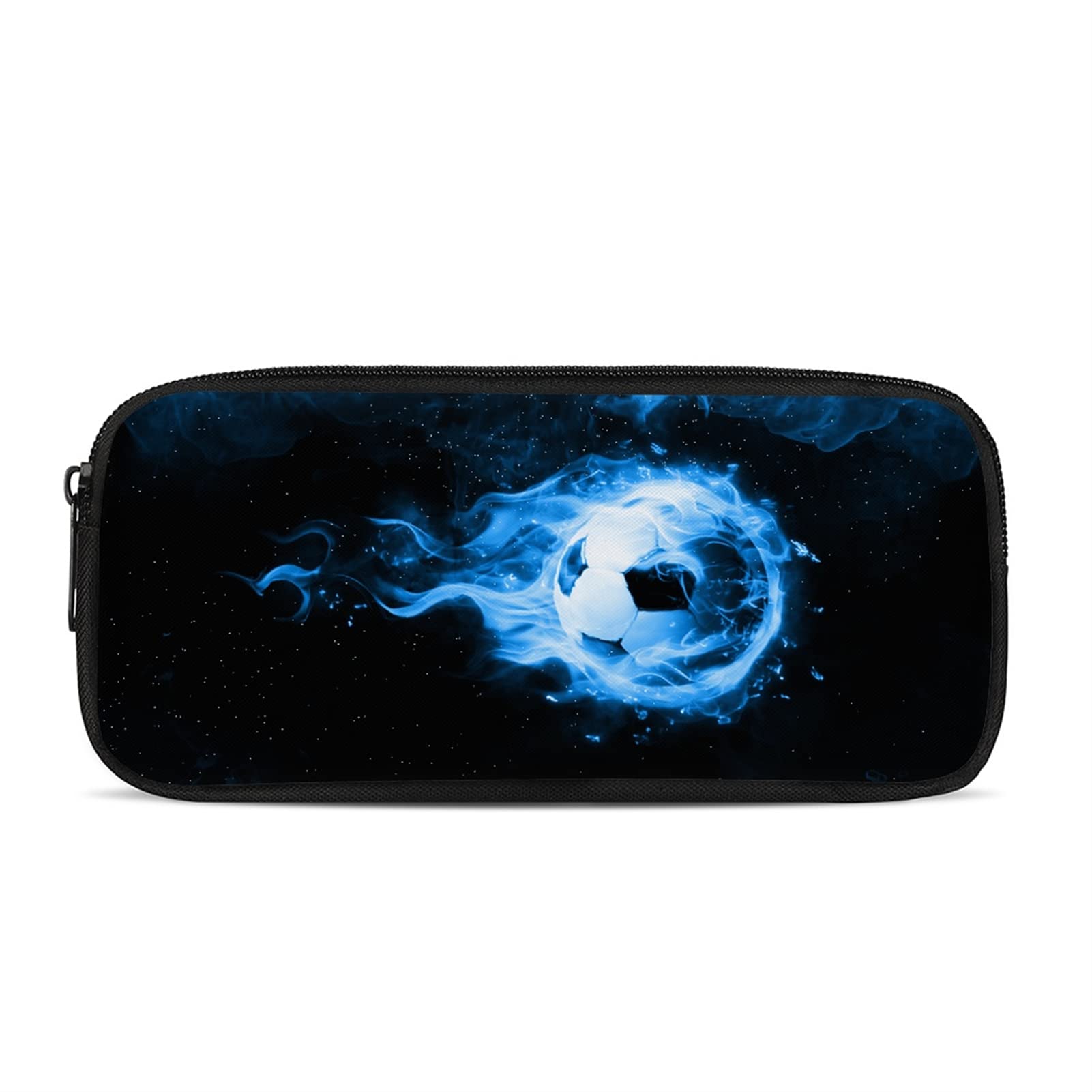 FOR U DESIGNS Pencil Bag Organizer Novelty Soccer Printed Pencil Box for Girls Multifunction Stationery Pencil Pouch,Blue