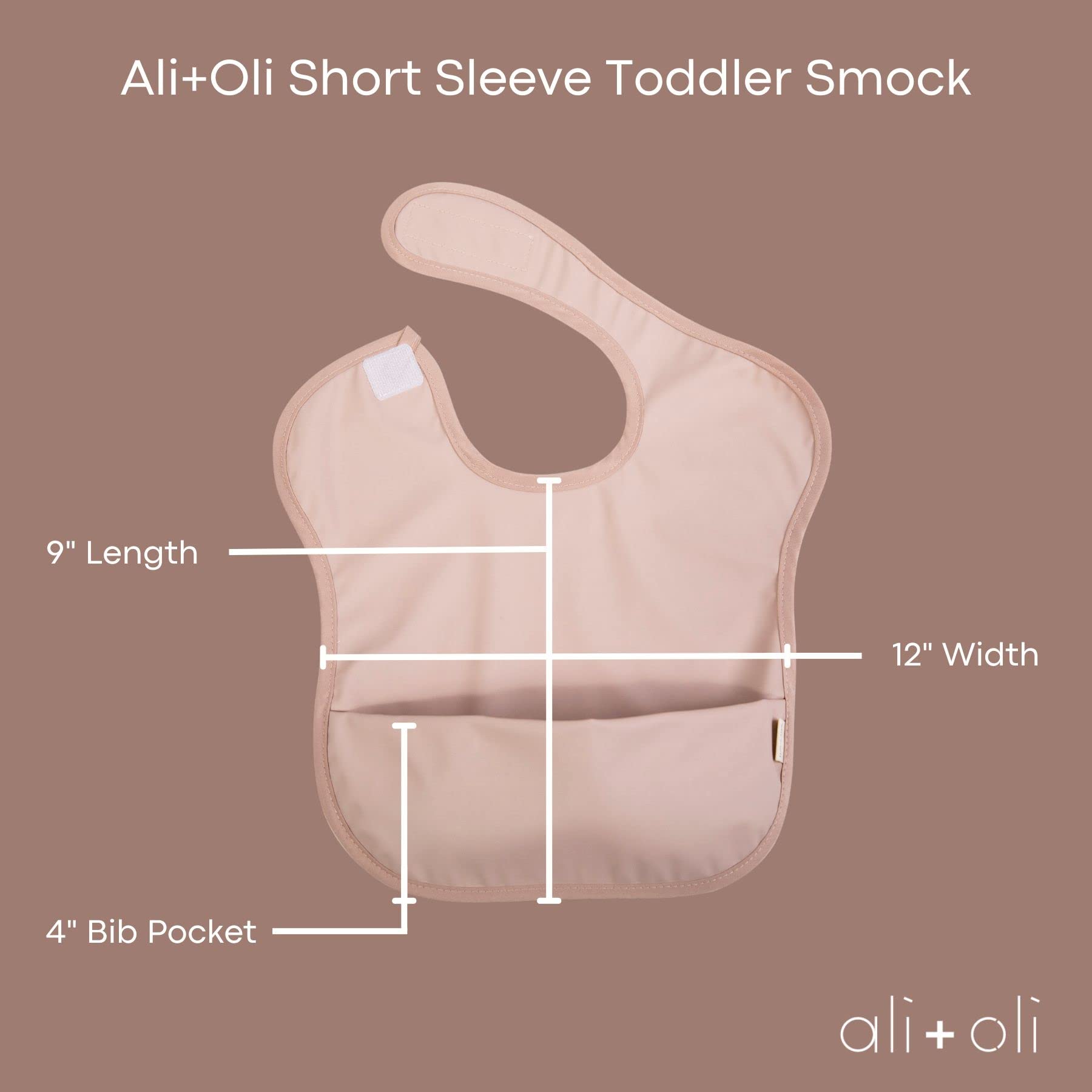 Ali+Oli Smock Bib for Baby (1-pc) Short Sleeve Set (Farm) BPA-Free Oeko-Tex Certified, Toddler Bib Ages 6m+