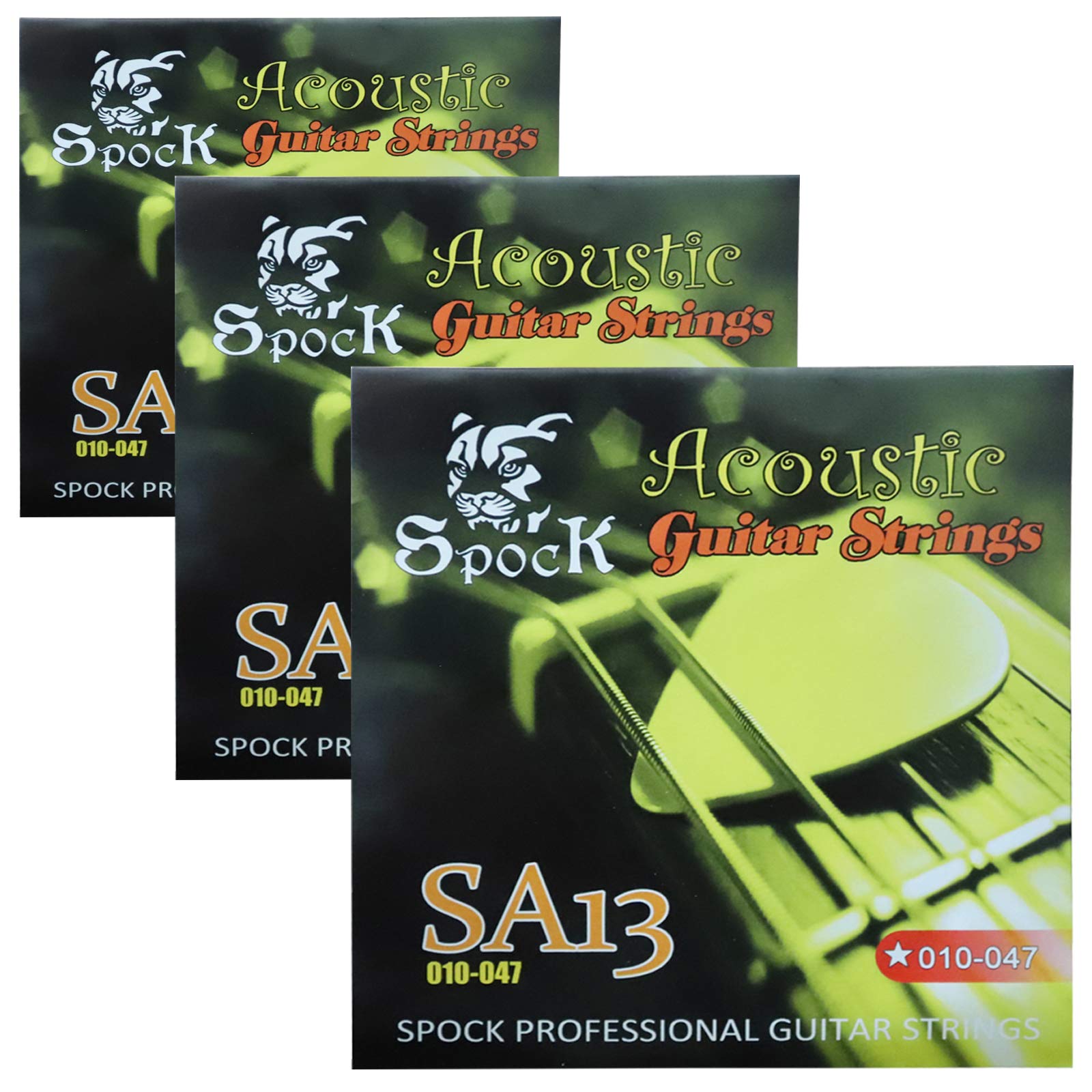 Acoustic Guitar Strings, 3 Packs bronze alloy wound acoustic strings. E B stainless steel strings. G D A E phosphor bronze alloy wound.Normal tension.10-47