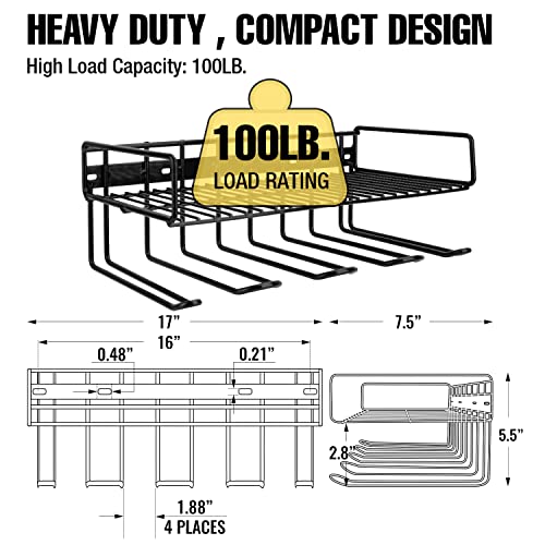 UNITEDPOWER Wall Mounted Power Tool Organizer Holder, Heavy Duty Utility Storage Rack for Battery Powered Hand Tools, Cordless Drill Rack and Tool Shelf w/Compact Design, Perfect for Father's Day