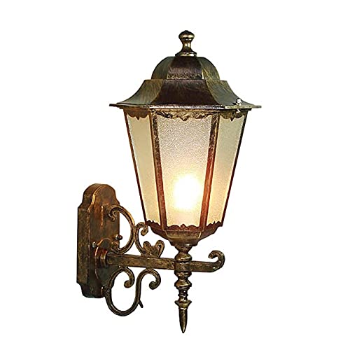 European Wall Light Outdoor Wall Light Waterproof IP54 American Country Hexagon Street Home Garden Balcony Terrace Aluminum Wall Lamp Decoration Courtyard Aisle E27 Glass Wall Lantern