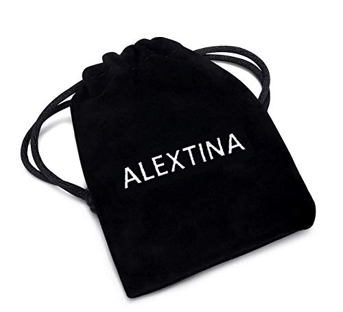ALEXTINA 7MM Smooth Stainless Steel Spinner Rings for Women Men Heartbeat Couple Rings Black Size 6