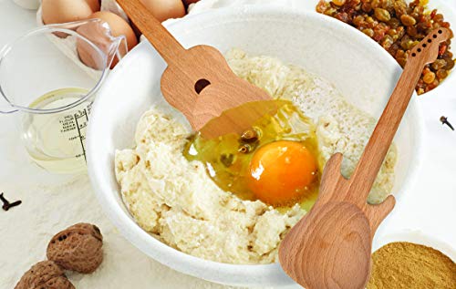 Kikkerland Guitar Shape Rockin Wooden Novelty Spoons- Heat Resistant, Set of 2