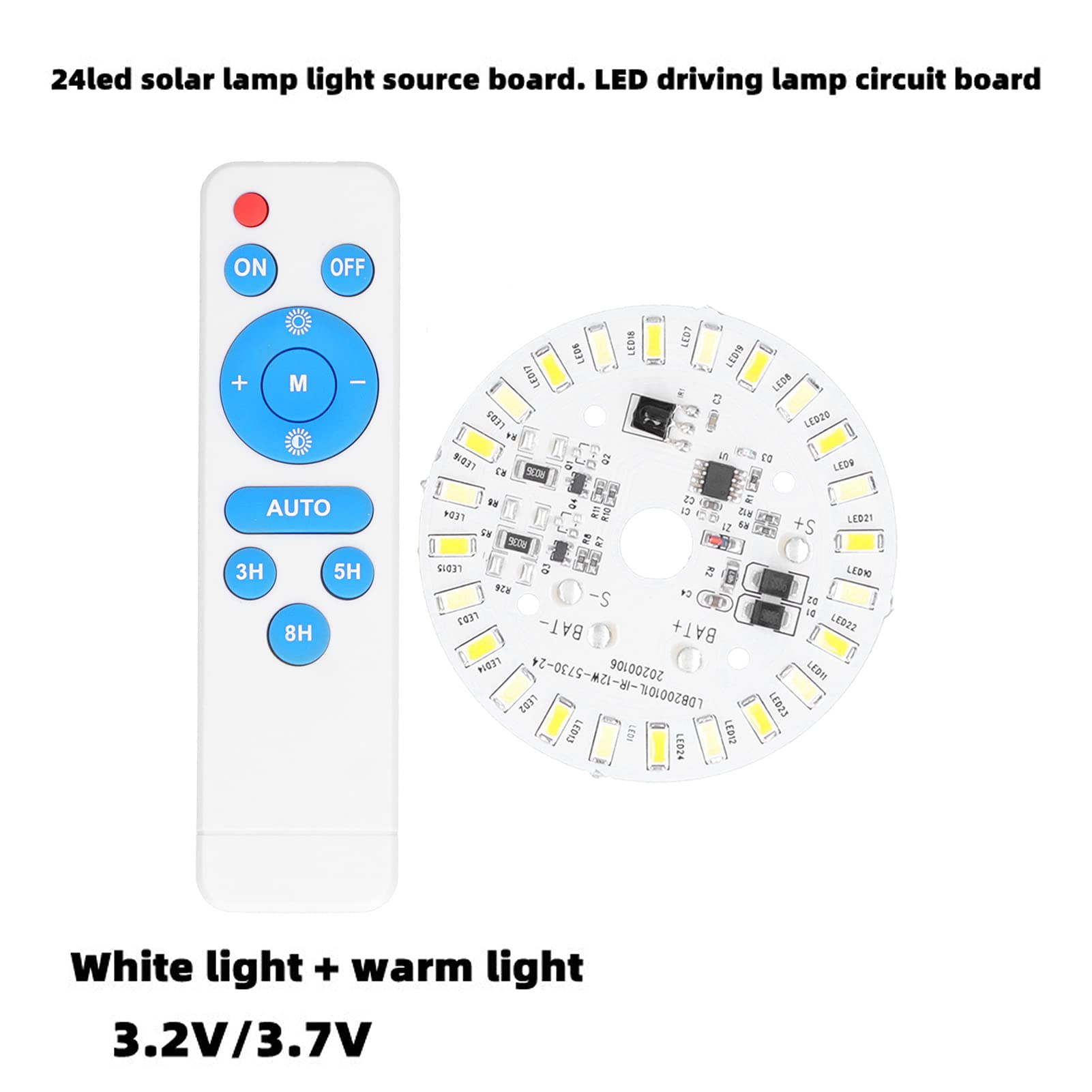 Shanrya Light Chip Panel, Lamp Panel Board 3.2V/3.7V with Remote Control for Solar Flood Lights for Garden for Solar Garden Lights for Home