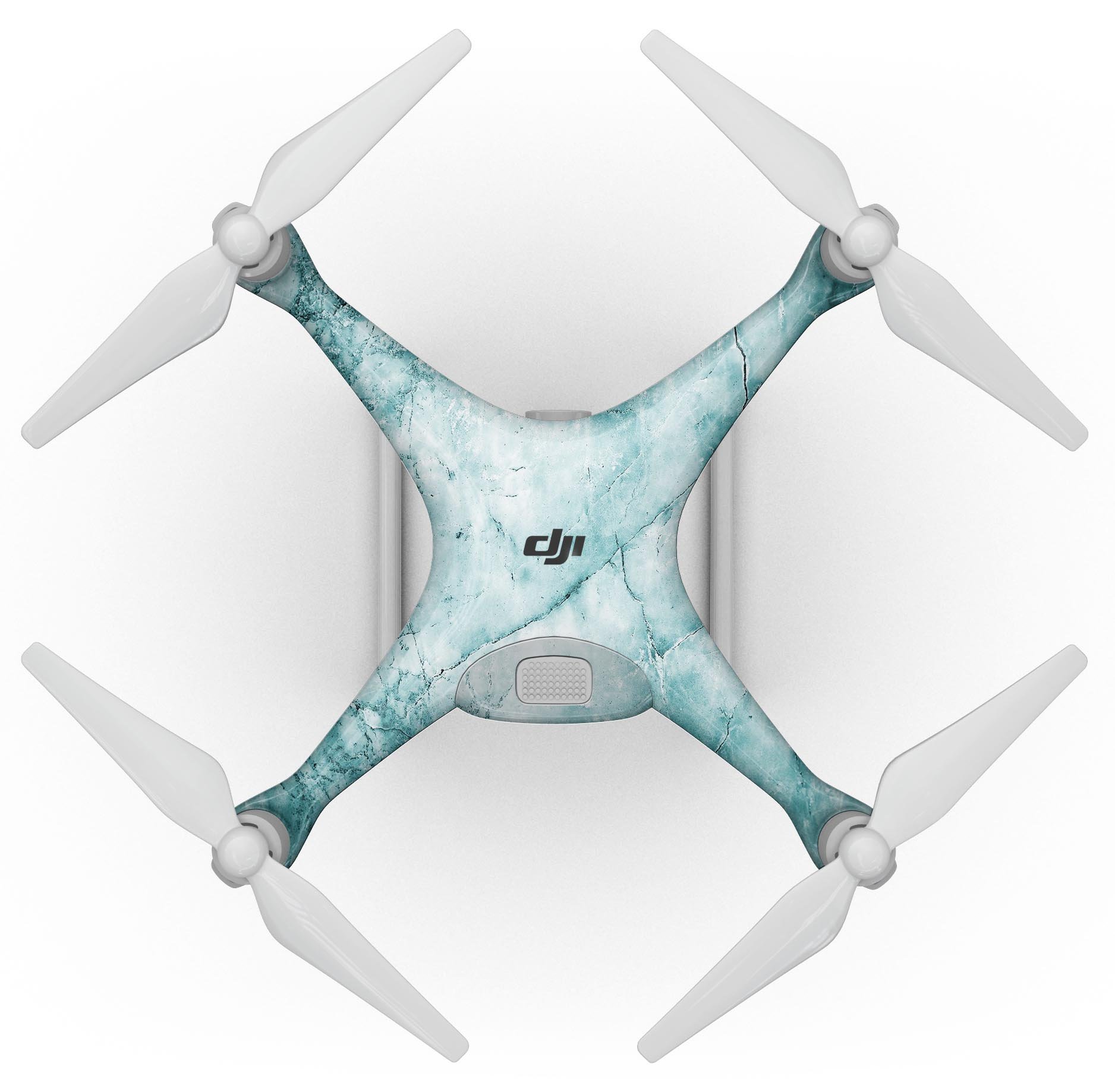 Design Skinz Design Skinz Cracked Turquise Marble Surface Full-Body Wrap Decal Skin-Kit Compatible with The Drone DJI Phantom 2