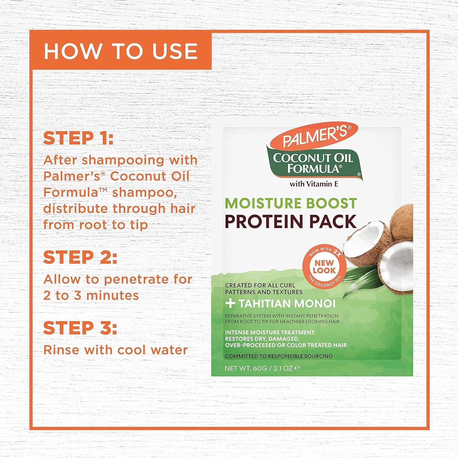 Palmer's Coconut Formula Moisture Boost 2.1 Oz. Protein Pack (12 Pieces) (62ml)