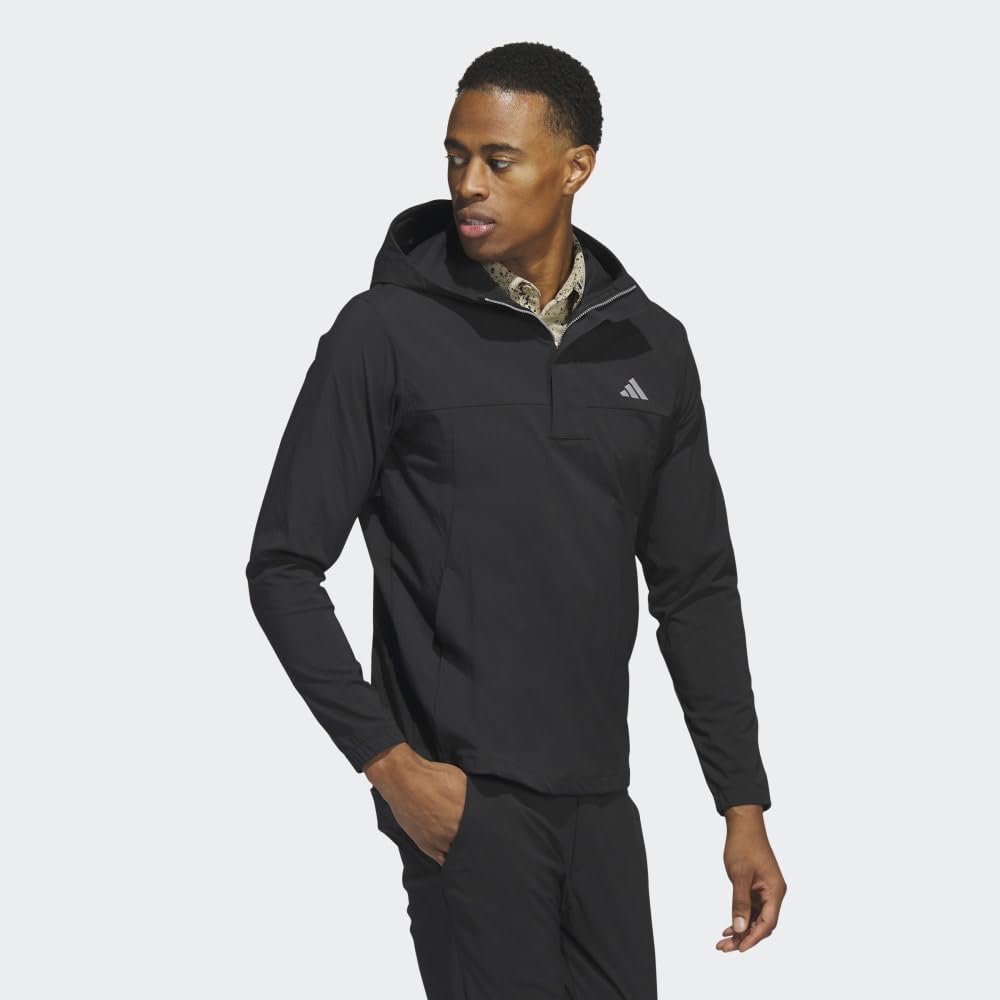 adidas Men's Ripstop Quarter Zip Hoodie, Black, 2X-Large