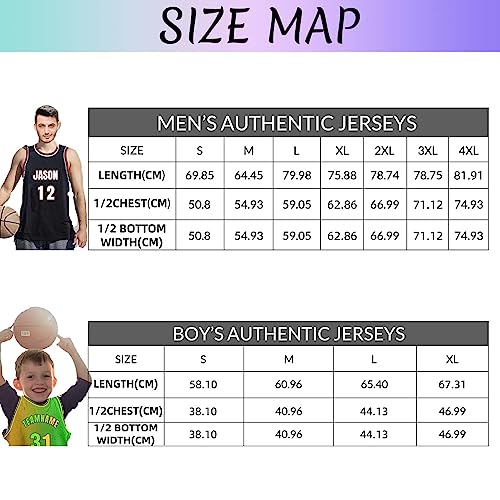 Custom Basketball Jersey Team Name Number Personalized Practice Shirt for Men Youth Kids Boys College University, S~4XL