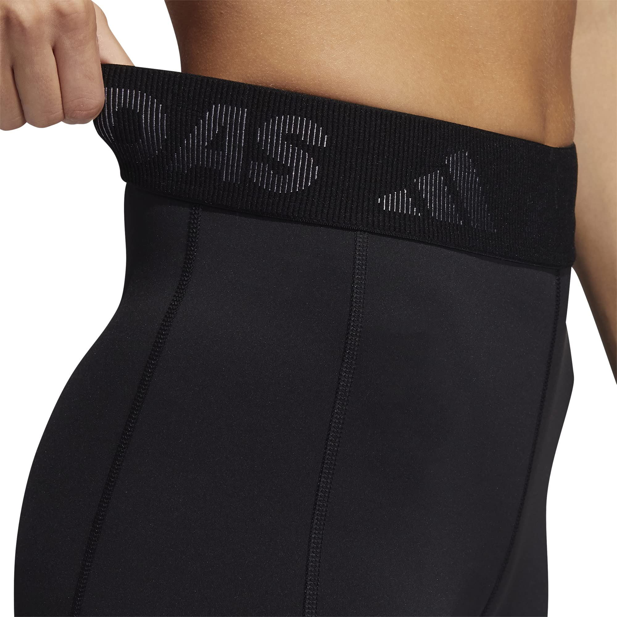 adidas Women's Techfit Badge of Sport Short Tights, Black/White, Medium