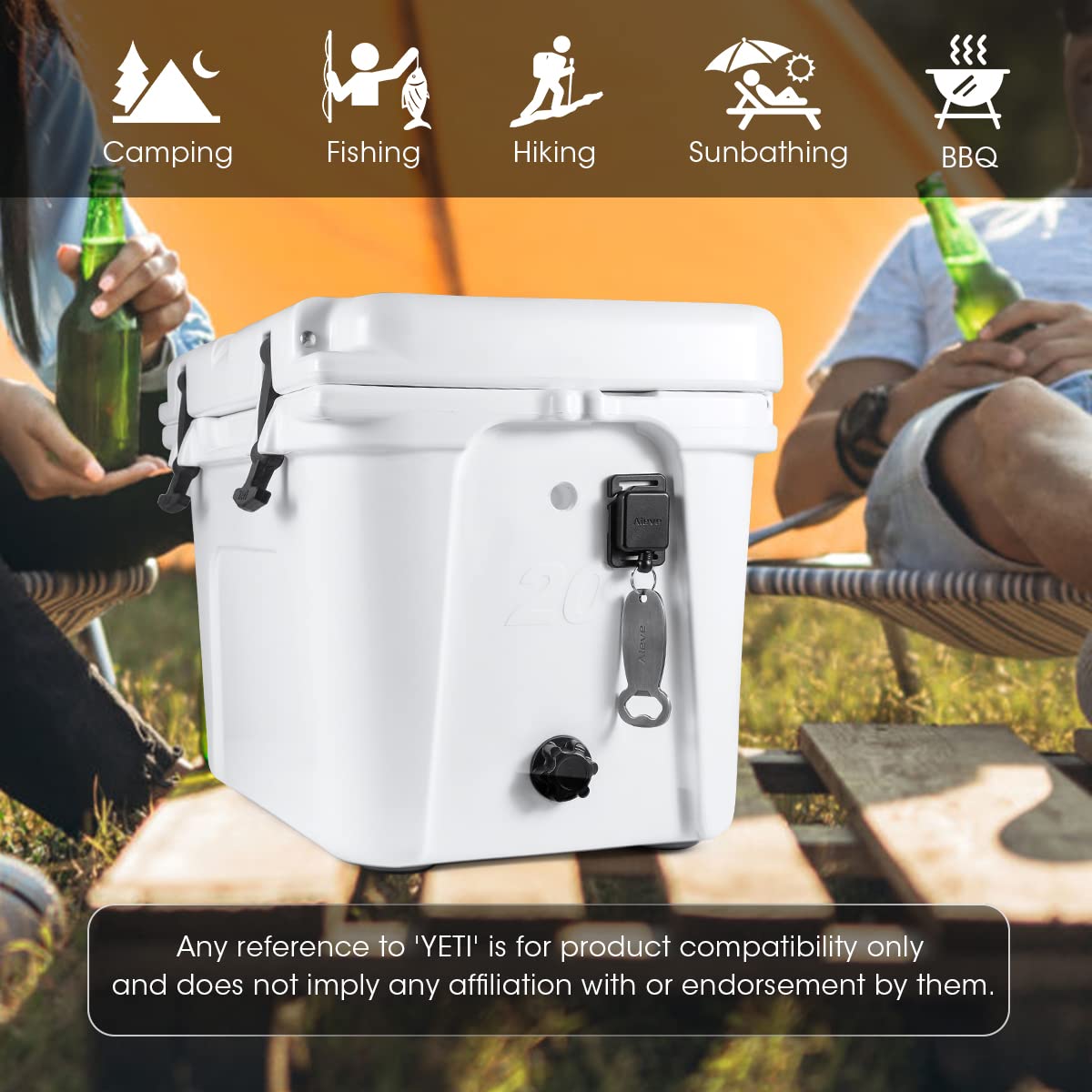 AIEVE Bottle Opener for Yeti Accessories & Yeti Coolers, Retractable Bottle Key Opener Compatible with Yeti Soft Cooler Bag