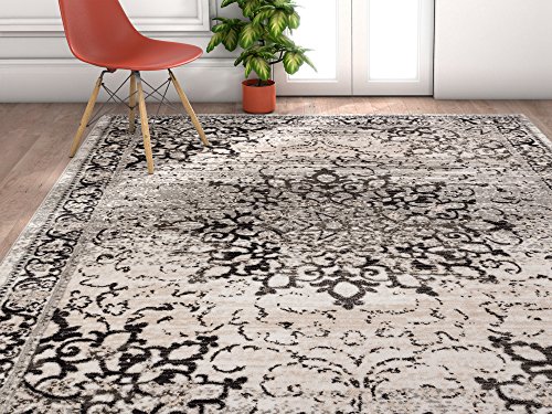 Well Woven Amba Sultana Traditional Distressed Oriental Grey Area Rug 7'10" x 9'10"