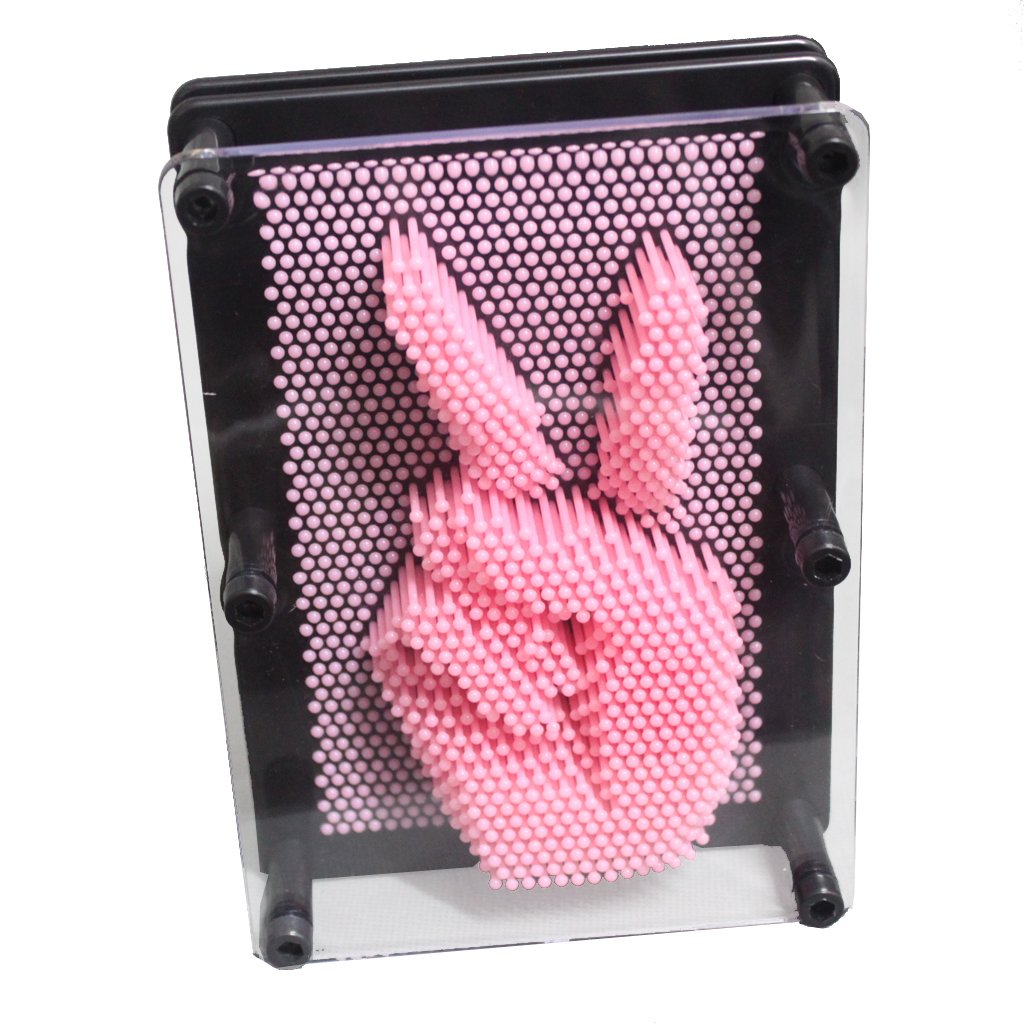 Geocero Classic 3-Dimensional Pin Art Board Toy for Sculptures - Pin Impression Toy - Pin Impression Hand Mold - Great Toy for Kids (Pink)
