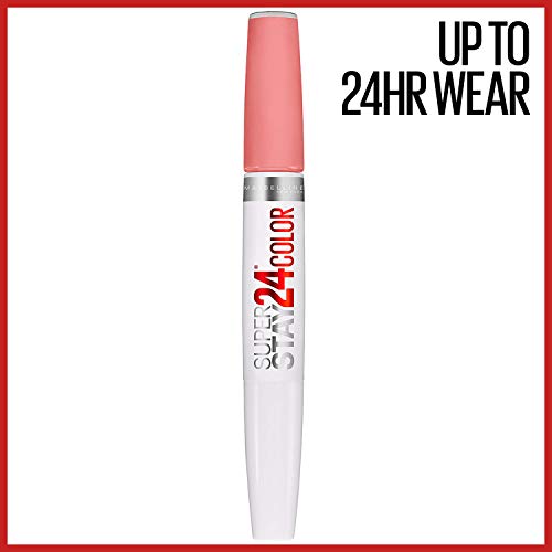 Maybelline Super Stay 24, 2-Step Liquid Lipstick Makeup, Long Lasting Highly Pigmented Color with Moisturizing Balm, All Night Apricot, Nude Orange, 1 Count