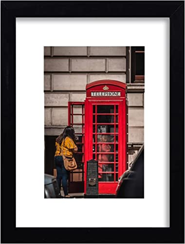 PWTAKO 5x7 Picture Frame Set of 6, Display Pictures 4x6 with Mat or 5x7 Without Mat for Wall Mounting or Table Top Display,Black