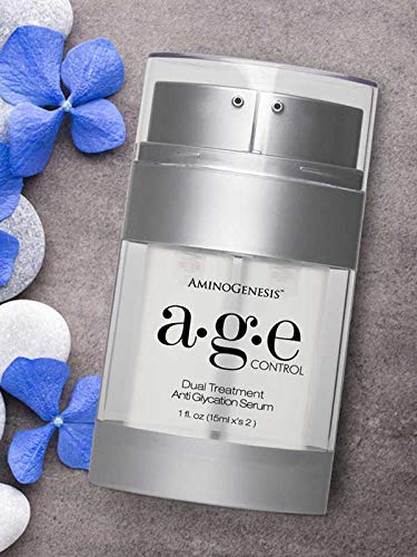 AGE Control Dual Treatment Anti Glycation Serum: Look 8-10 Years Younger In 60 Days. Reduce Discoloration & Dark Spots, Lifting, Firming, Brightening, Hydrating, Anti-Wrinkle, Non Greasy
