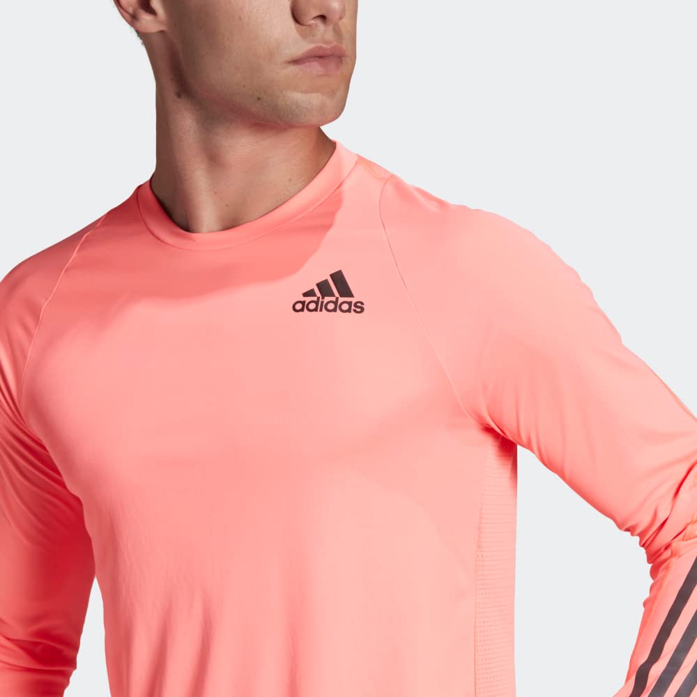 adidas Men's Run Icon Full Reflective 3-Stripes Long Sleeve, Black, X-Large