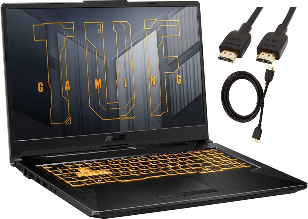Asus TUF 17.3" 144Hz FHD Gaming Laptop | 11th Generation Core i5-11260H | NVIDIA GeForce RTX 3050 | Backlit Keyboard | Windows 10 | Grey (32GB DDR4 | 1024GBSSD | HDMI Cable)
