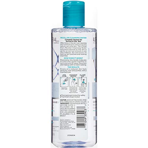 L'Oréal Paris Micellar Cleansing Water Normal to Oily Complete Cleanser, 13.5 fl. oz.